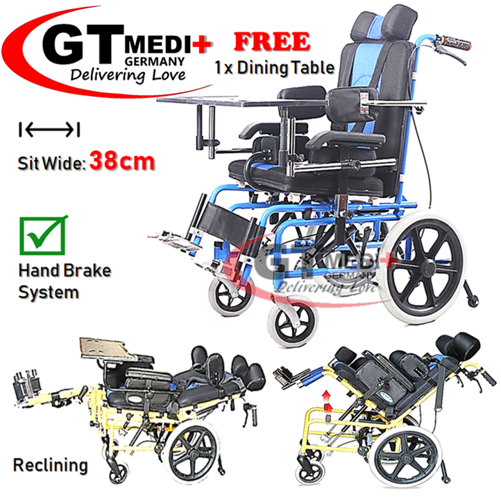 WNL-L38-22 GT MEDIT GERMANY Tight Narrow Lie Down Reclining Wheelchair Foldable Wheel Chair ...