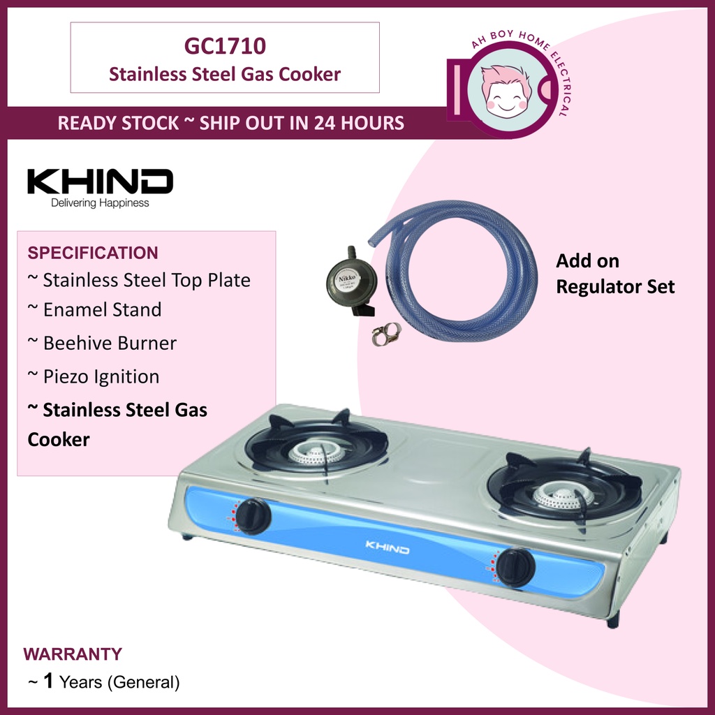 Khind Stainless Steel Gas Cooker Dapur Gas - GC1710 | Shopee Malaysia