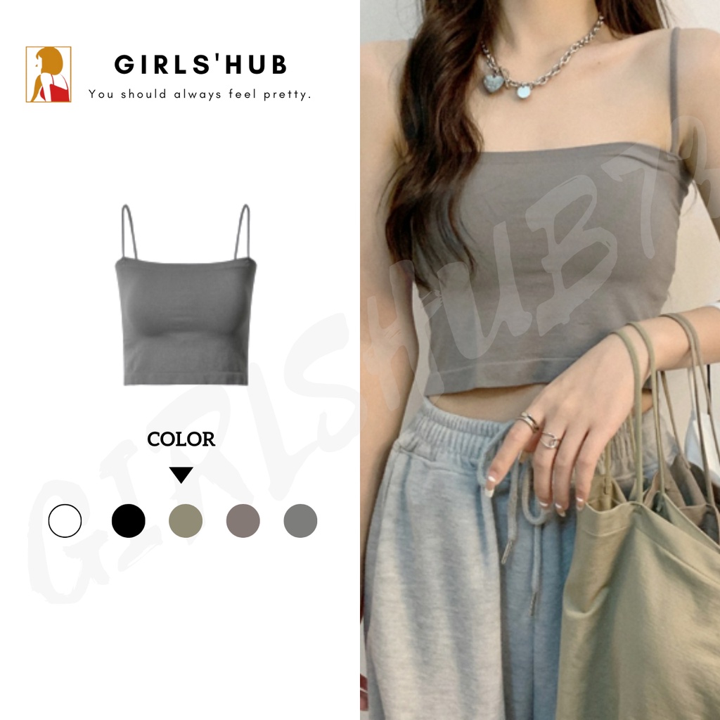 Women Sleeveless Top Vest Tube Top Pleated Elastic Sling Top With Chest ...