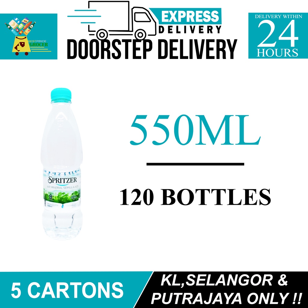 SPRITZER MINERAL WATER - 550ML X 24 BOTTLES (120 BOTTLES) | Shopee Malaysia
