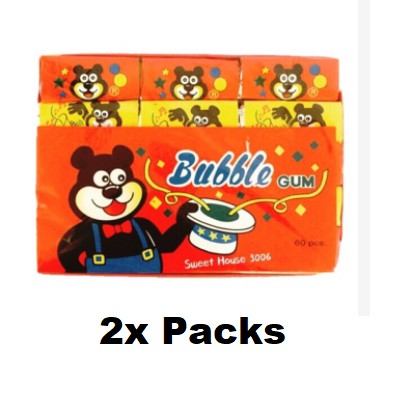 120 Pcs (2 Boxes) Murakawa Bear Oldtime Childhood Bubble Gum Kucing Chewing Gum/Tik Tok/ Boom ...