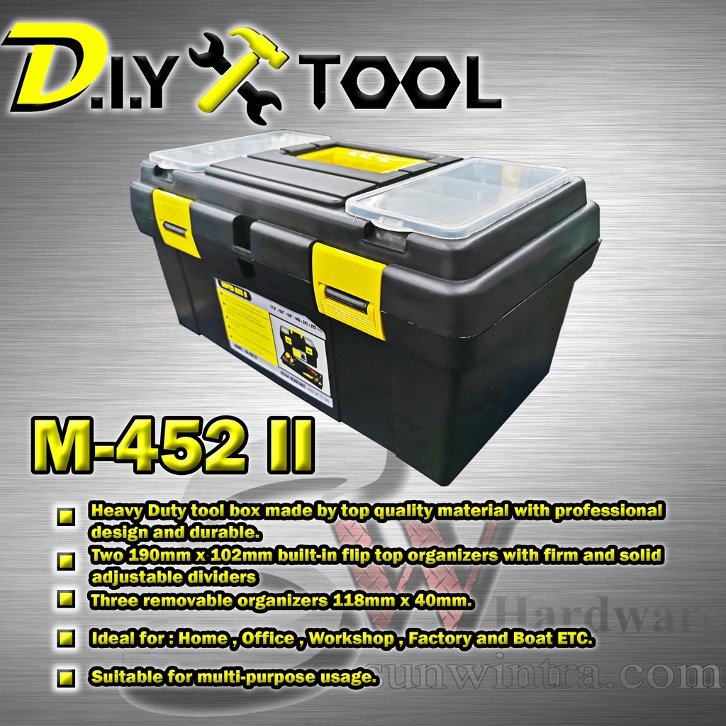 SW Hardware 17.5" Heavy Duty Tool Box Super Box Super Box II M452 M-452 ...