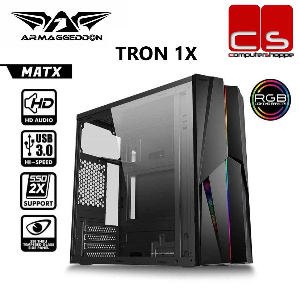 Armaggeddon TRON 1X M-ATX RGB Gaming Casing - Black/White | Shopee Malaysia
