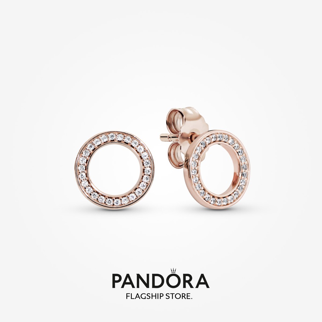 Rose gold earrings pandora store