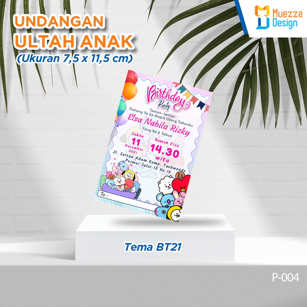 Bt21 Theme Children's Birthday Invitation | Shopee Malaysia