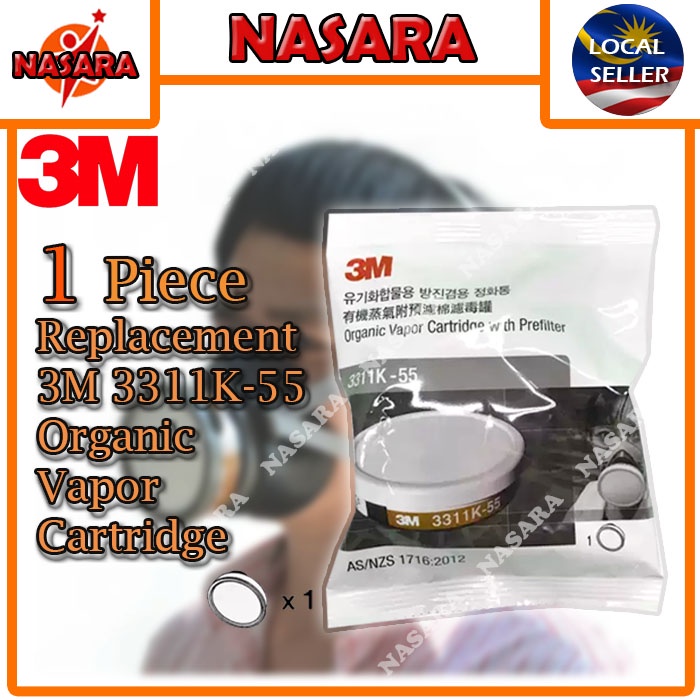 Nasara ~ 3M 3311K-55 Organic Vapor Cartridge with Pre-Filter [1 Piece Of Cartridge Only ...