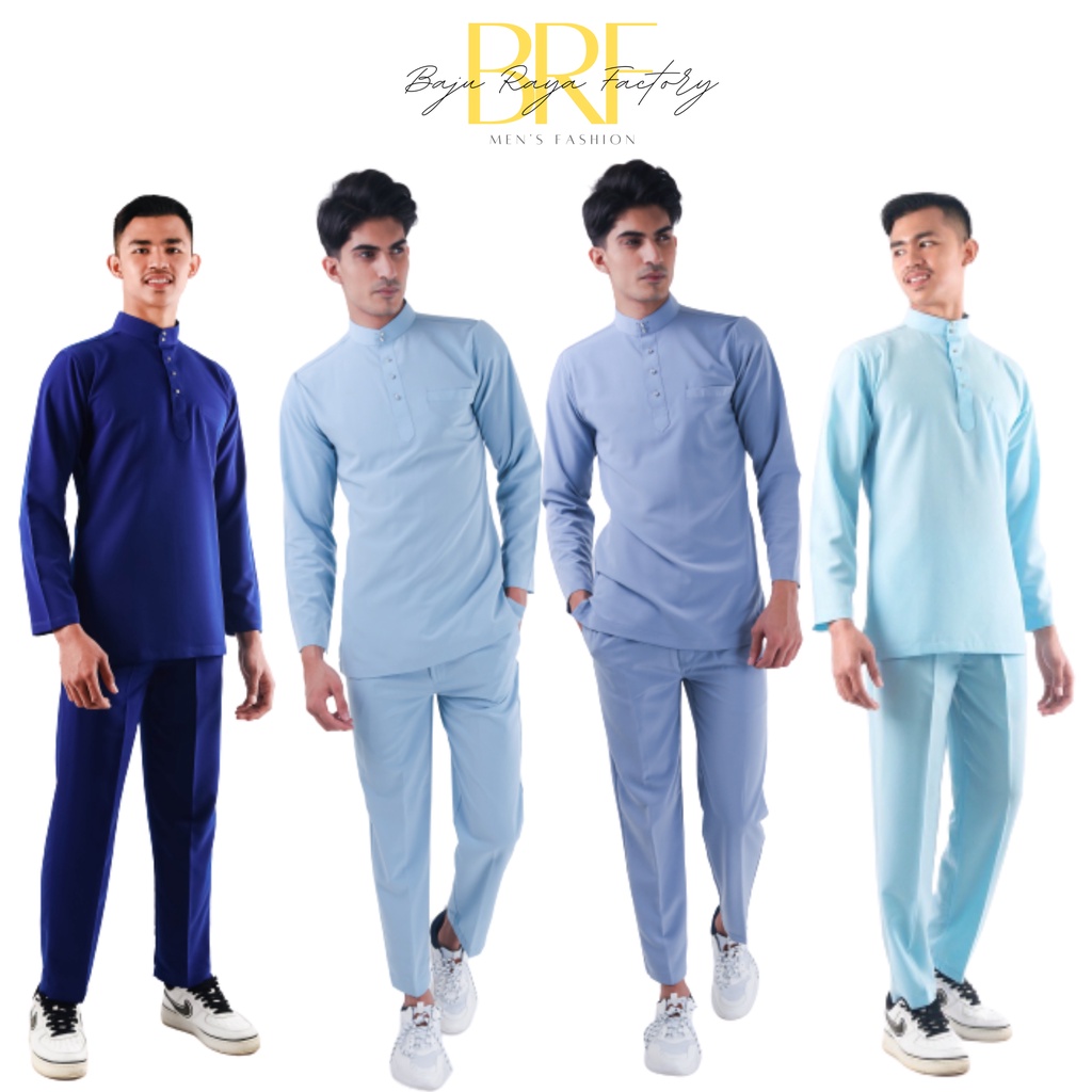 BAJU MELAYU SLIMFIT RAYA PREMIUM KOSHIBO BABY BLUE | PASTEL BLUE ...