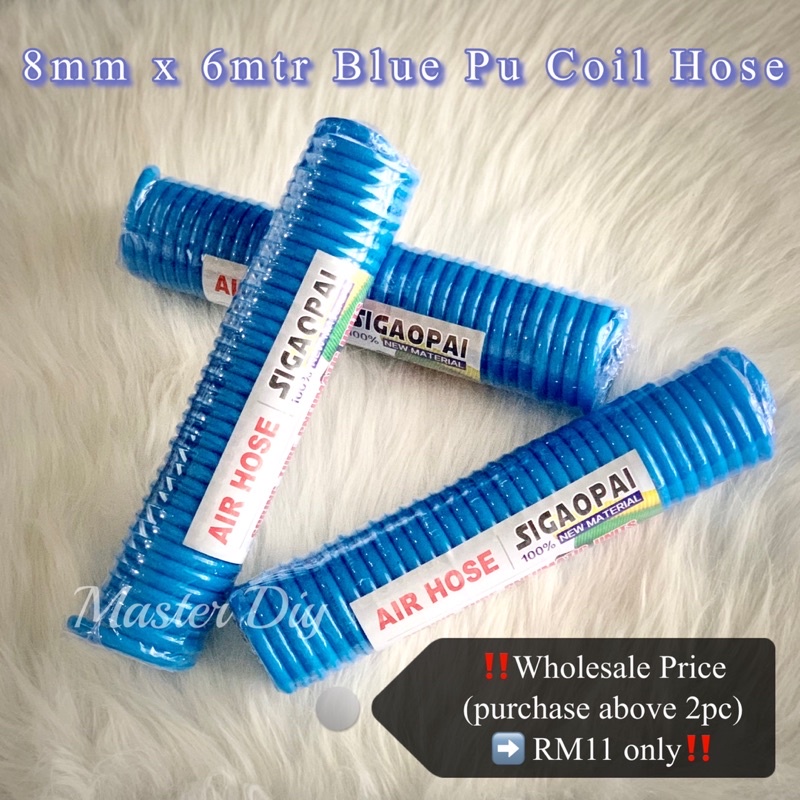 ‼️[READY STOCK]‼️8MM x 6MTR BLUE PU COIL HOSE/ PNEUMATIC AIR HOSE ...