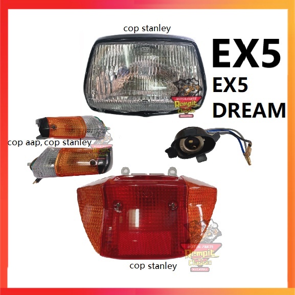 REMPIT EX5 / EX5 Dream Lampu Full Set Stanley Lampu Depan Head Light ...