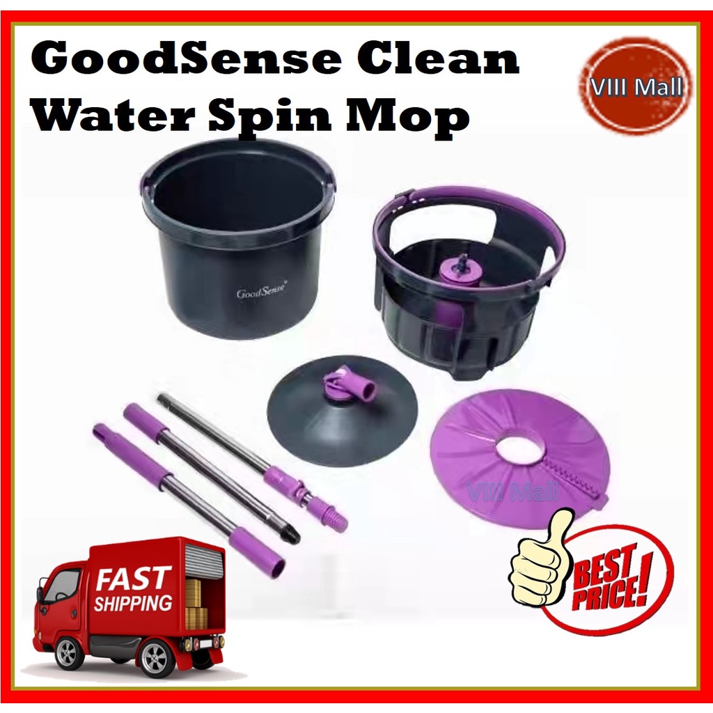 GoodSense Clean Water Spin Mop Water Separated Mop Quick Dry Microfiber ...