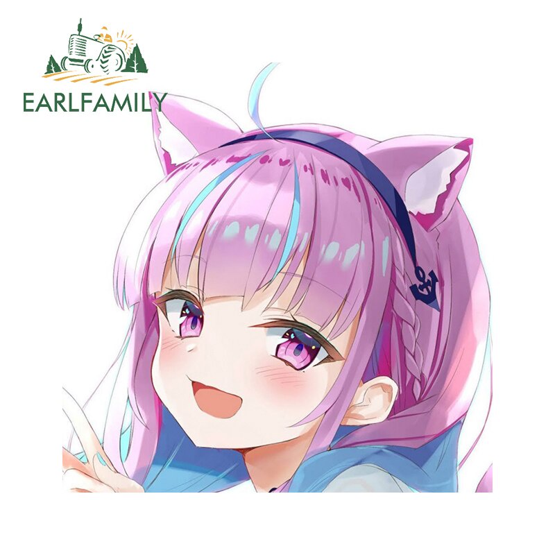 EARLFAMILY for Hololive Minato Aqua Neko Car Stickers Fashionable Anime ...