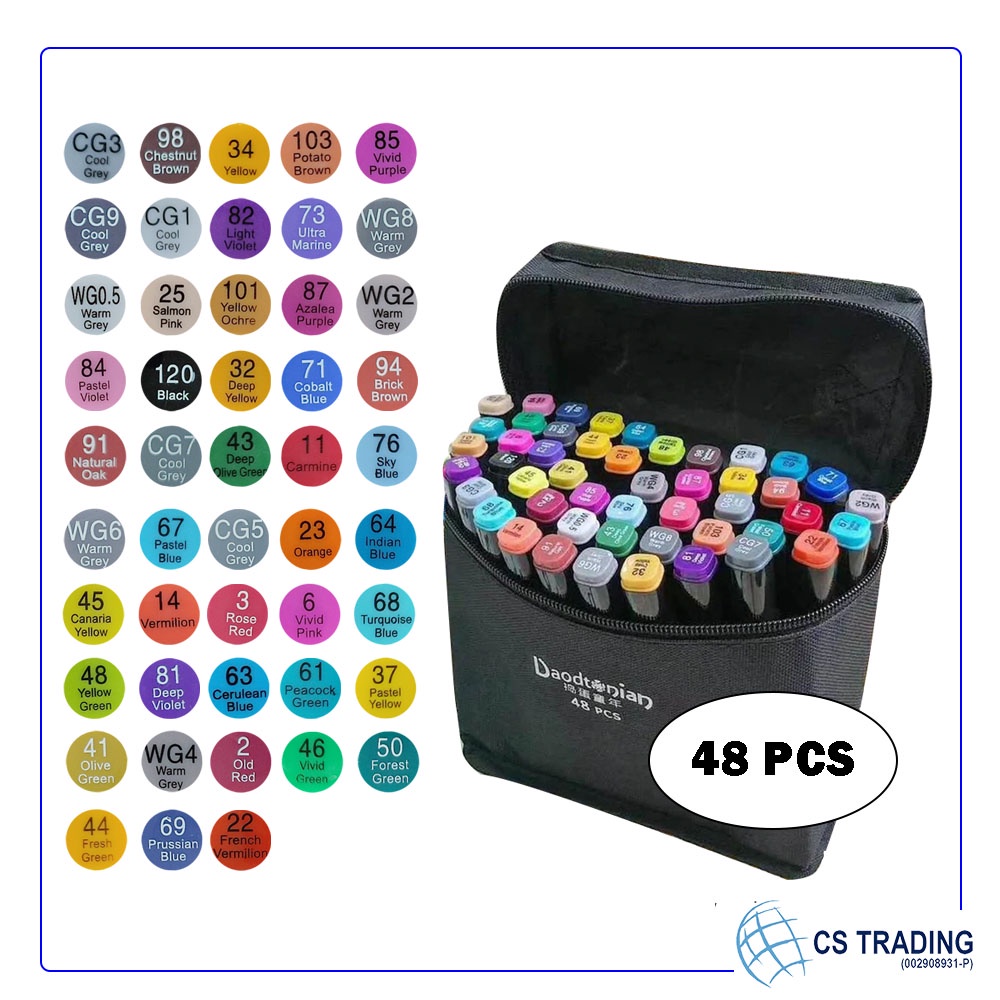 Chosch 24/30/36/40/48/60 Colors Touch Art Markers Brush Pen Warna Drawing Art Supplies Marker ...