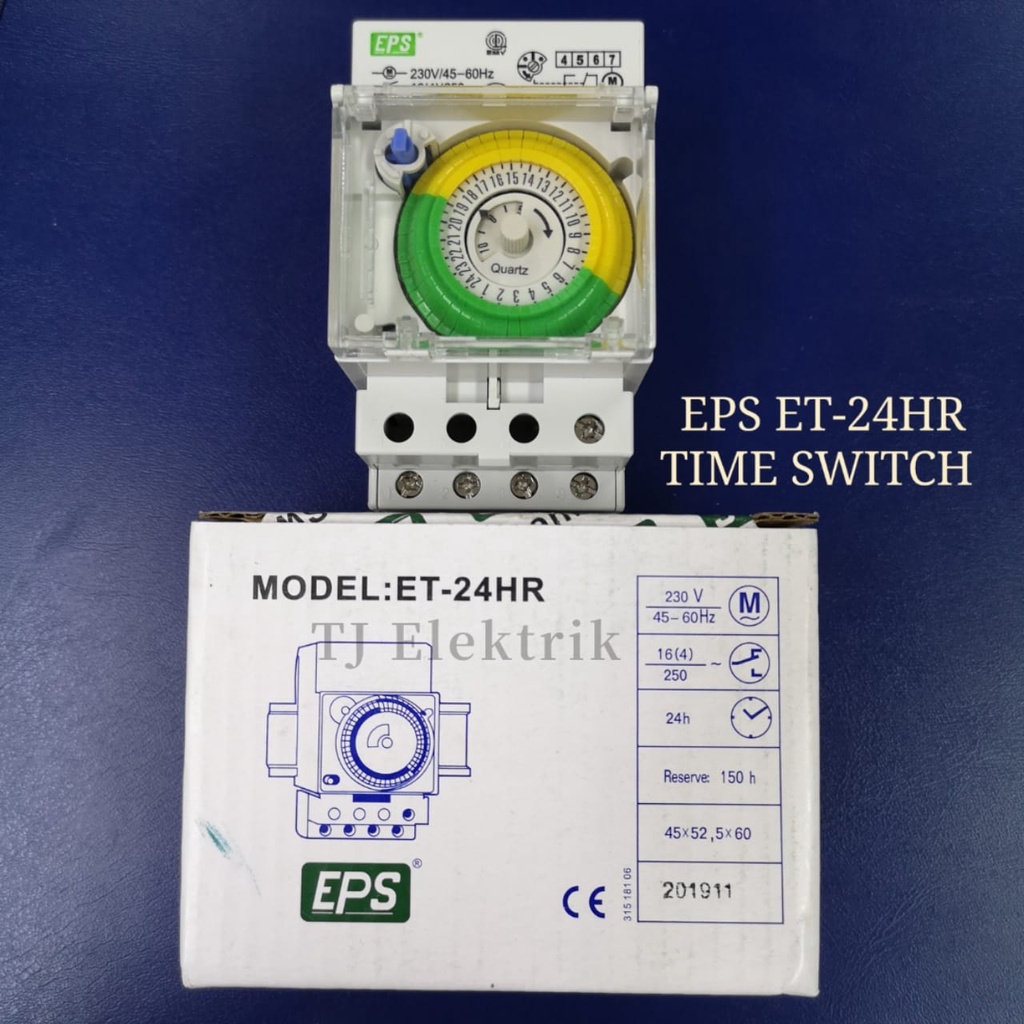 EPS ET-24HR TIMER SWITCH 24 Hours 230V AC Analog Din-rail | Shopee Malaysia