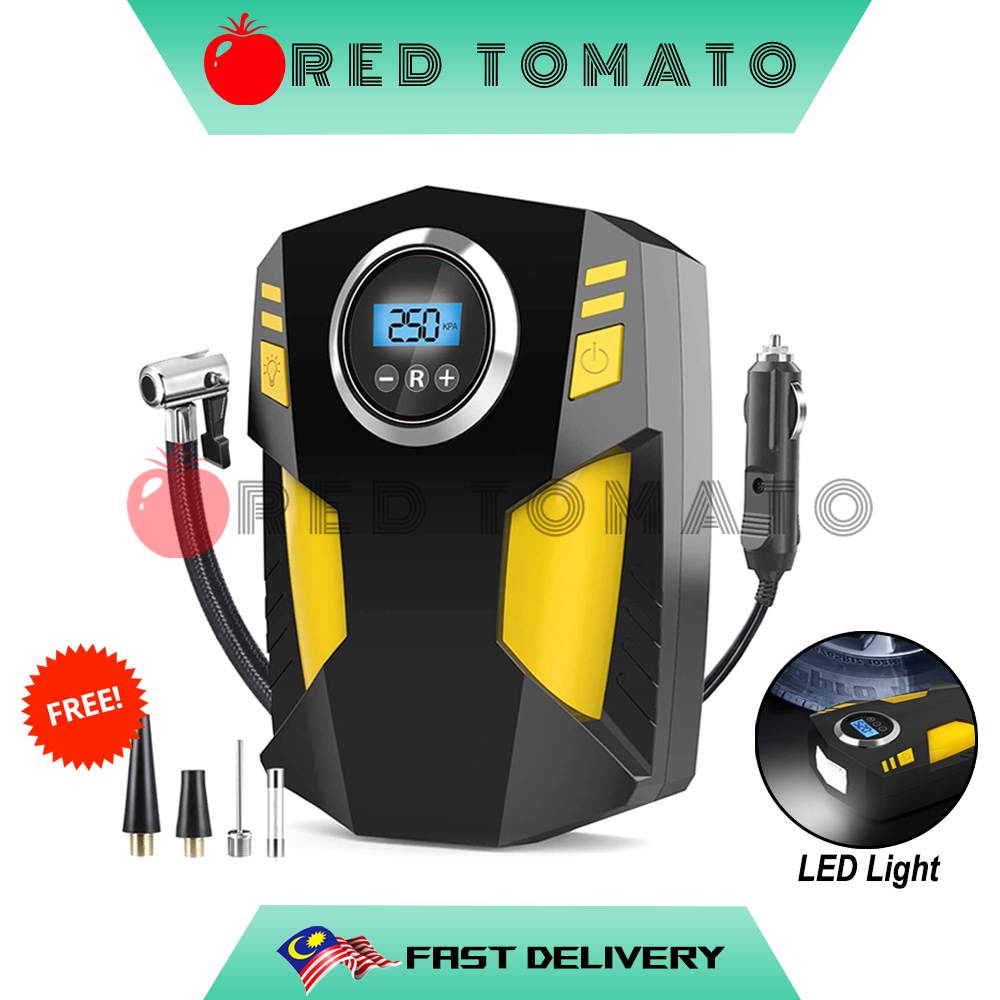 RED TOMATO 12V Portable Car Electric Tyre Pump Air Pump Tire Inflator ...