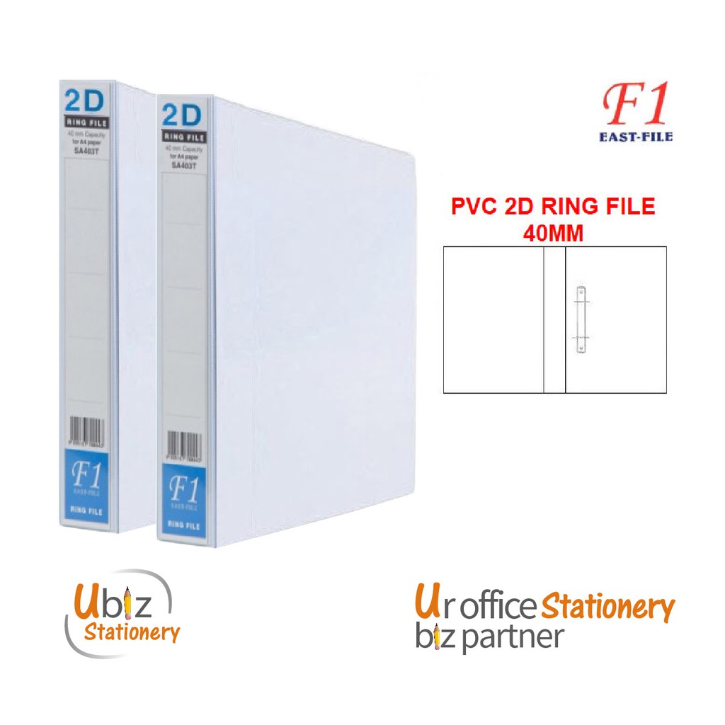 F1 PVC 2D Ring File 40mm A4 White | Shopee Malaysia