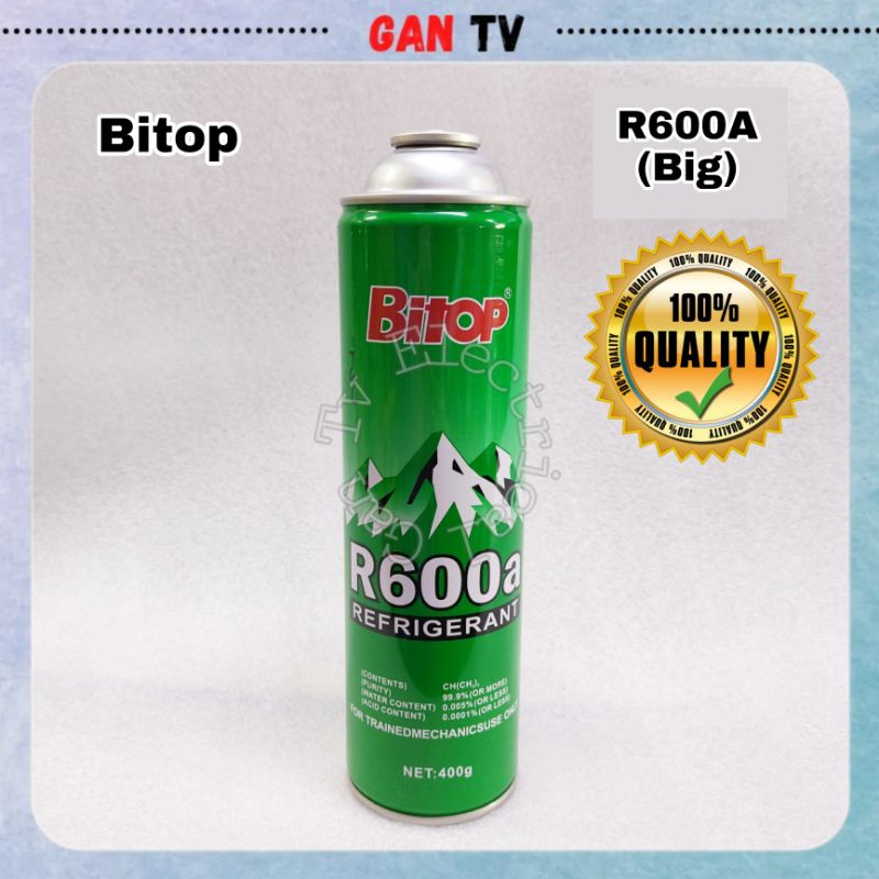 (400g) Bitop Refrigerant R-600A R600A R600 Coolant Refill + Can Tap ...