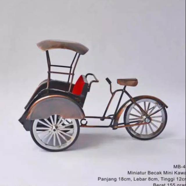 Miniature Small Rickshaw Made of Antique Aluminum Wire | Shopee Malaysia