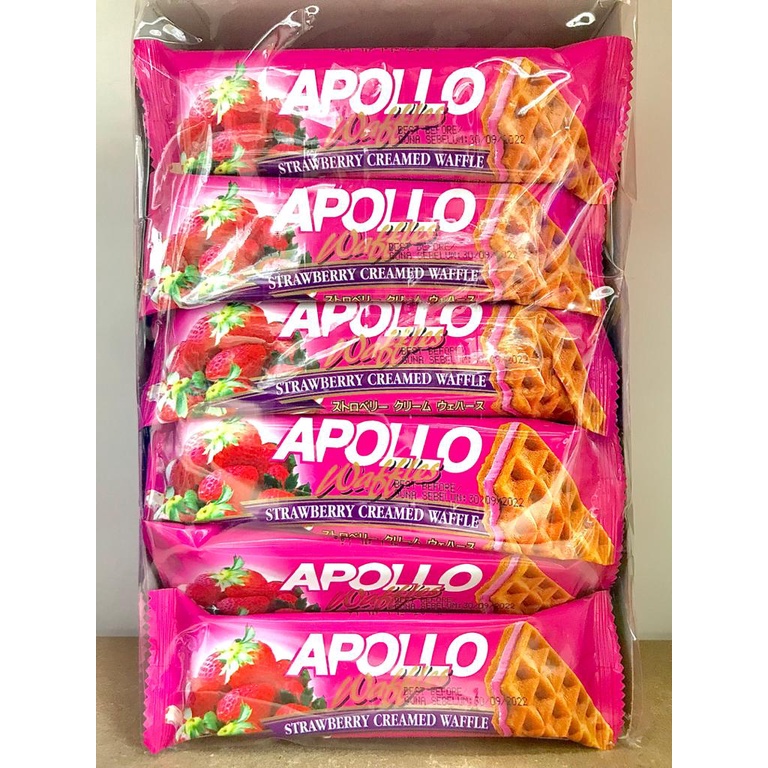 APOLLO Strawberry Creamed Waffles (18g x 36's) | Shopee Malaysia