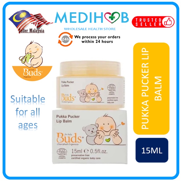Buds Cherished Organics Pukka Pucker Lip Balm (15ml) EXP6/2025 | Shopee ...