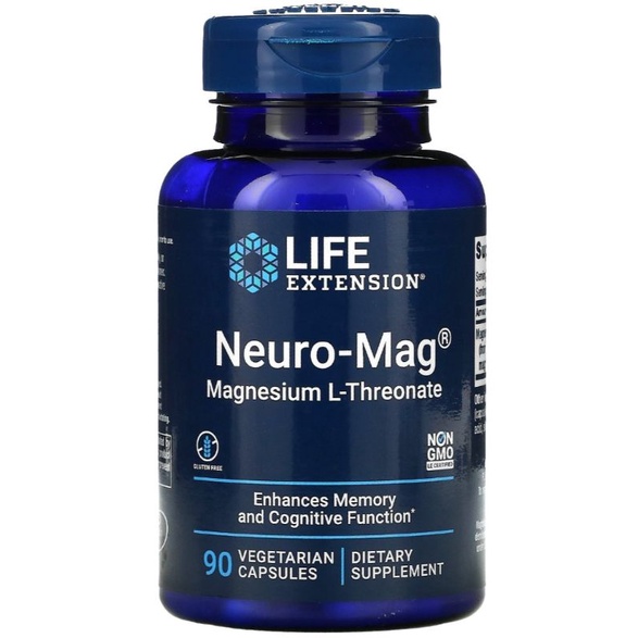 Life Extension, Neuro-Mag, Magnesium L-Threonate, 90 Vegetarian ...