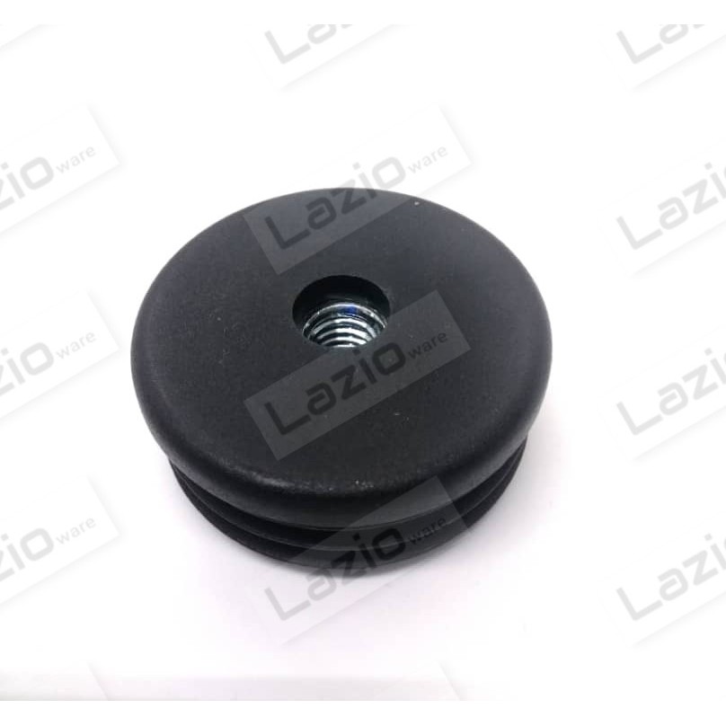 50mm Black round stopper with 3/8" nut insert for chair furniture ...