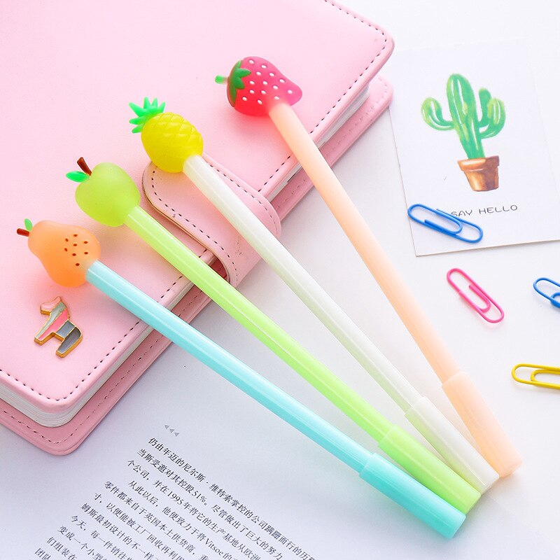 1 Piece Korean Stationery Cute Freshness Kawaii Fruit Pen Handles ...