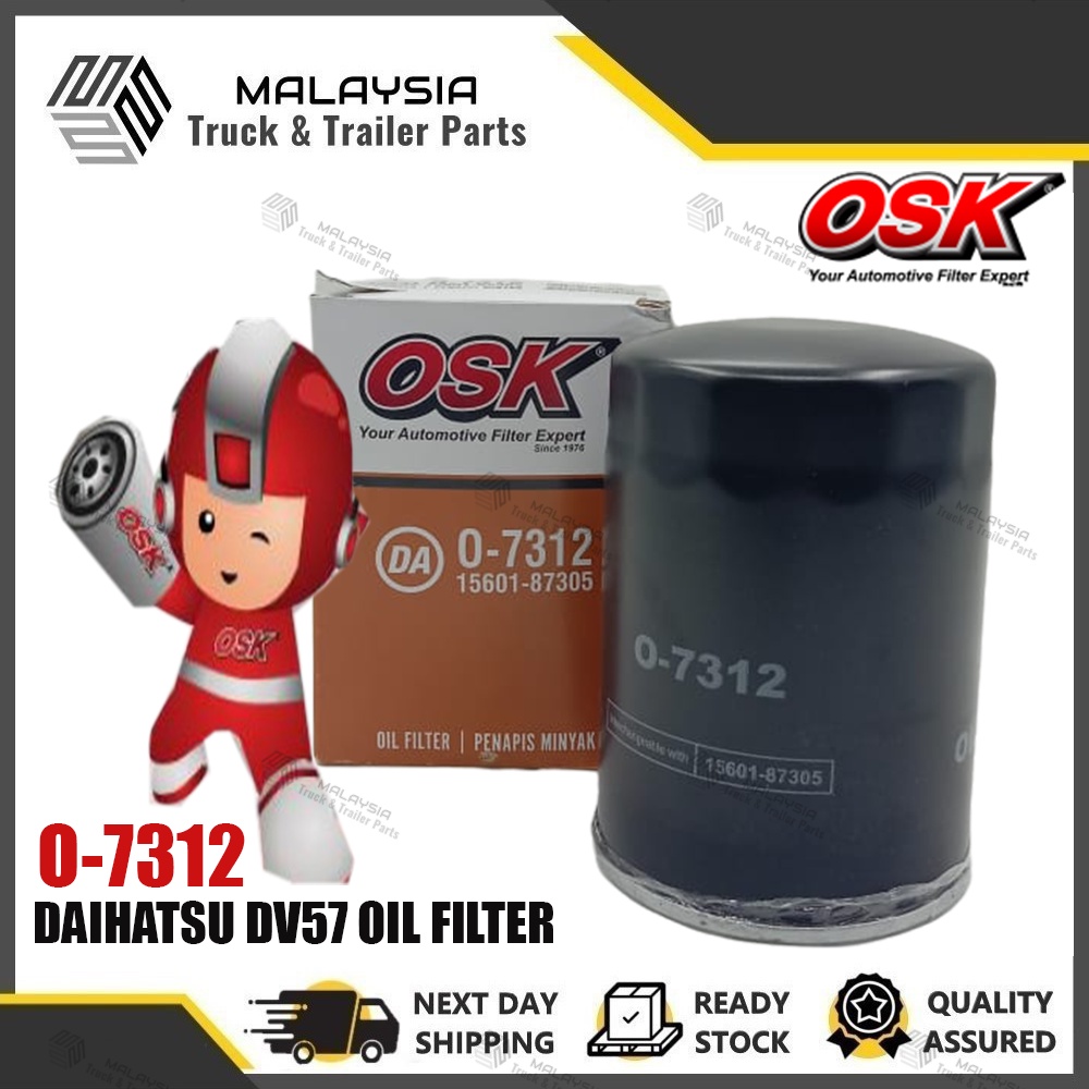 OSK O-7312 DAIHATSU DV24 DV26 DV57 DV58 OIL FILTER (15601-87305) | Shopee Malaysia