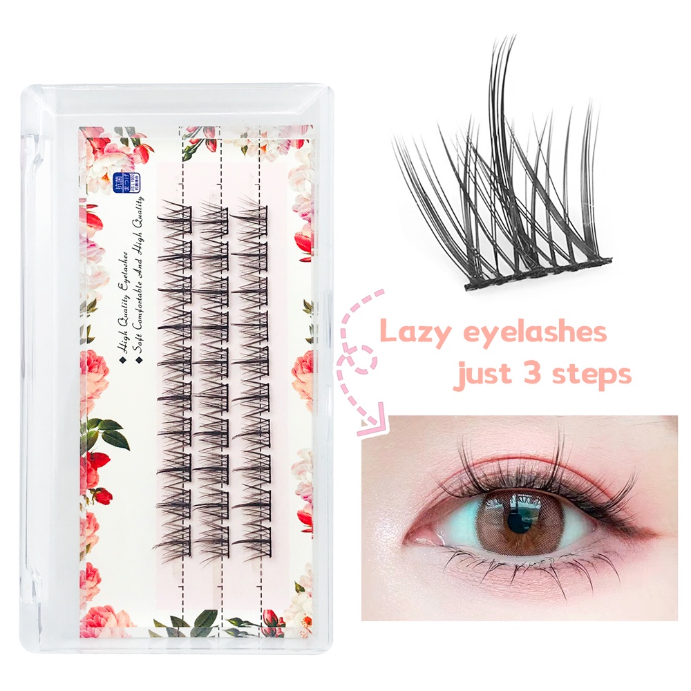 New! Lazy Eyelashes Segmented Fake Lash for Beginner Single Cluster ...