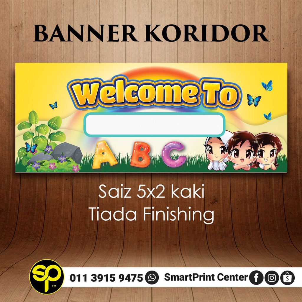 BANNER KORIDOR KELAS SAIZ 5x2 / 5x3 KAKI | Shopee Malaysia