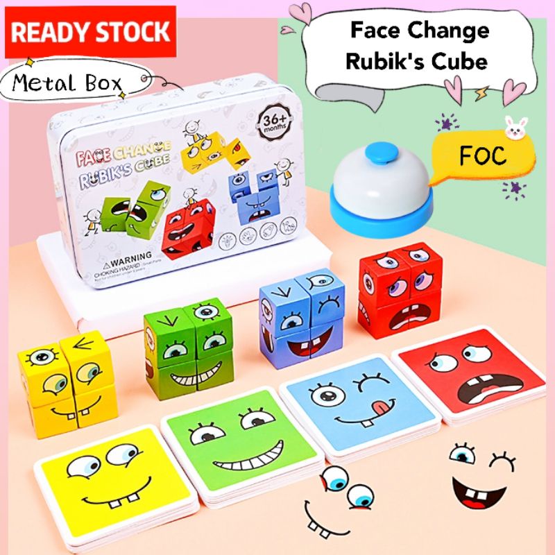 Face Change Rubik Cube Building Block (FOC Ring Bell) Rubik Cube Toys ...