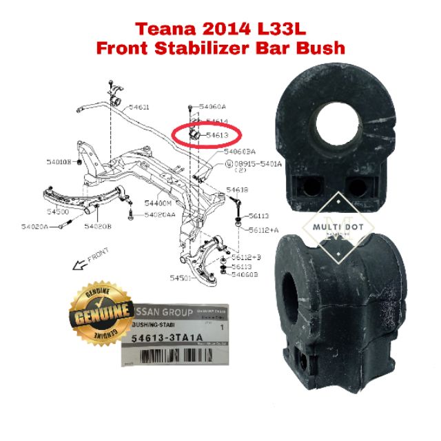 Nissan Teana L33L Front Stabilizer Bar Bush 54613-3TA1B FRT STAB L33 ...