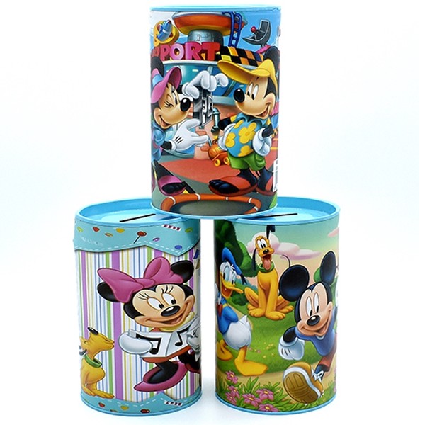 Tabung Cartoon/Children Gift Saving Box Disney Mickey Cartoon Metal Tin ...