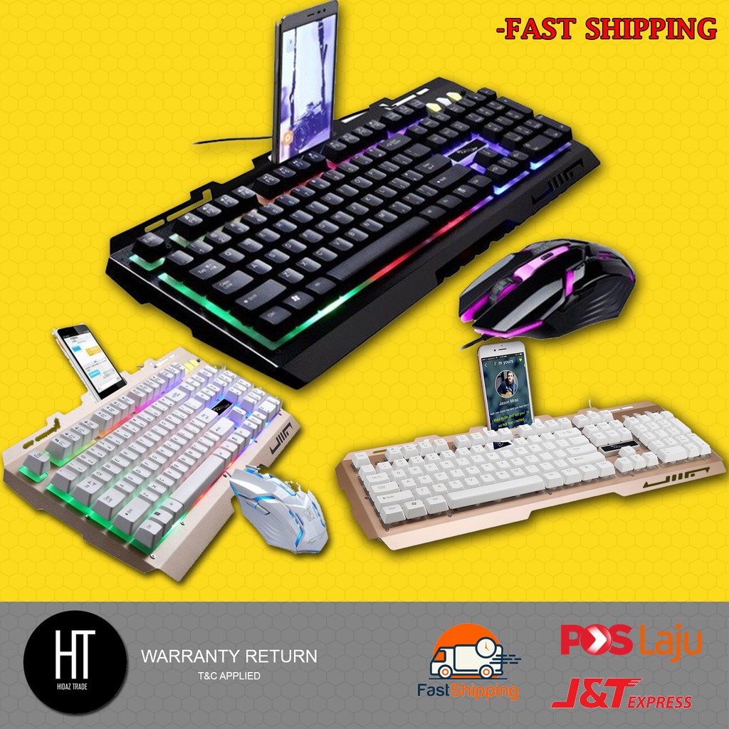 Leopard G700 Gaming Keyboard RGB with Smartphone Holder Gaming Wired ...