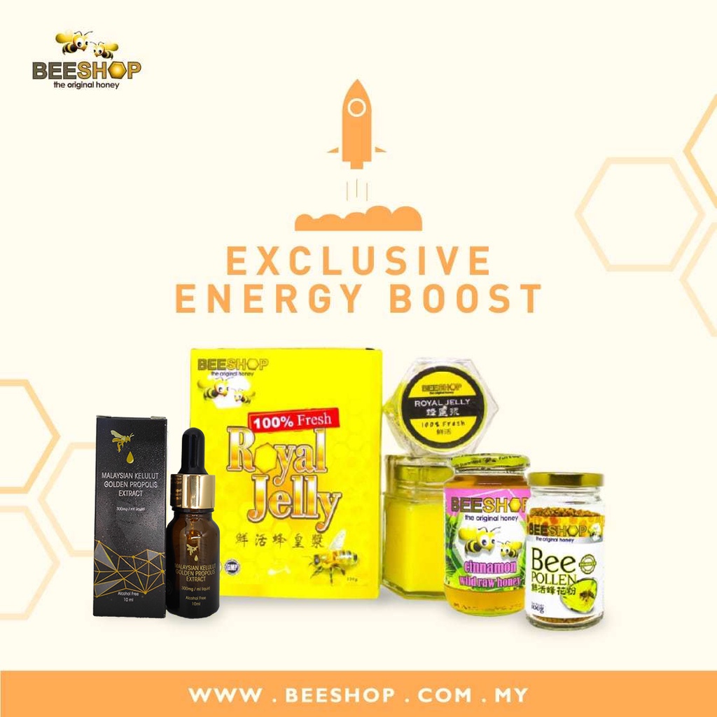 BEE SHOP ENERGY BOOST VALUE PACK [KELULUT GOLDEN PROPOLIS 5ml+ROYAL ...