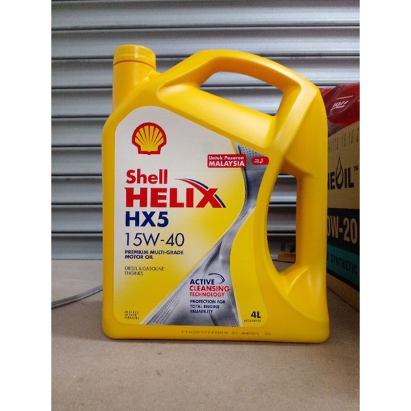 Shell Helix H5 15W-40 -4 litre lubricant oil- minyak hitam kereta ...