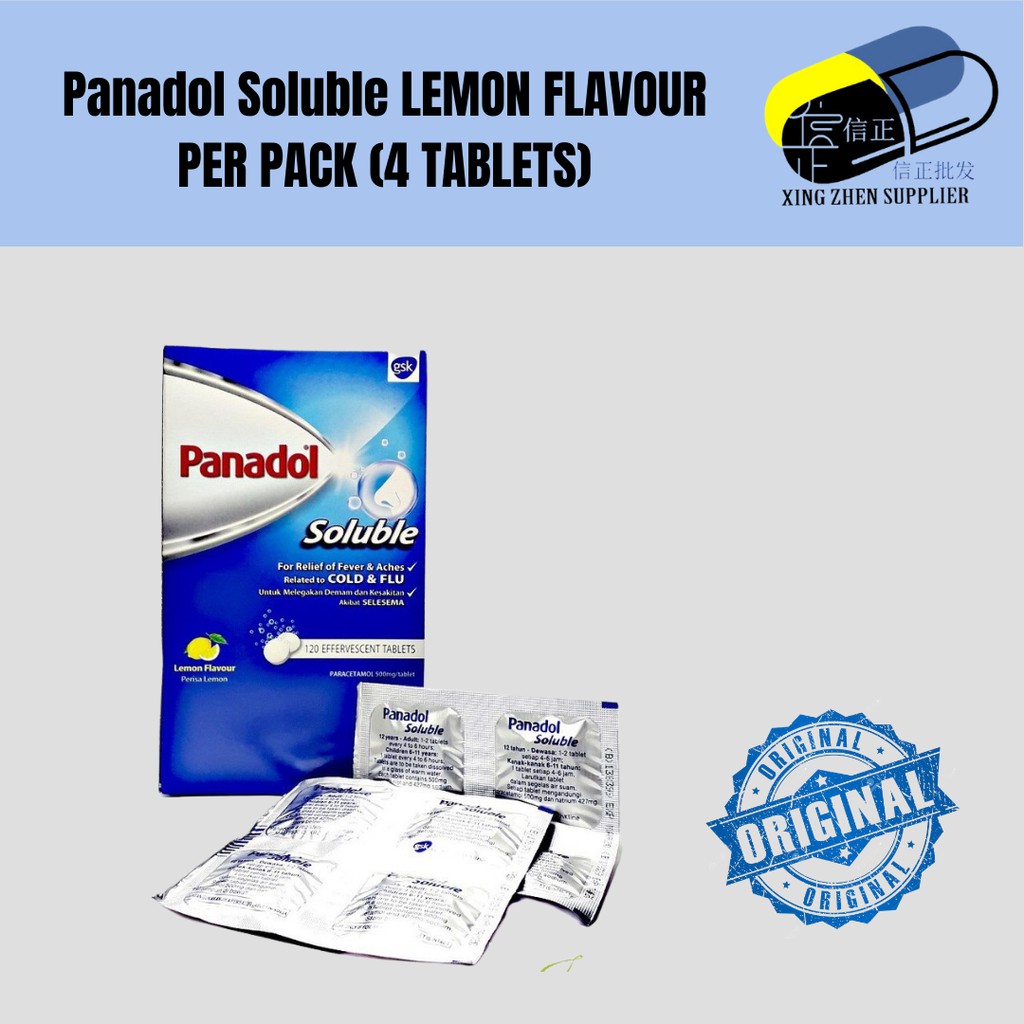 Panadol Soluble LEMON FLAVOUR PER PACK (4 TABLETS) | Shopee Malaysia