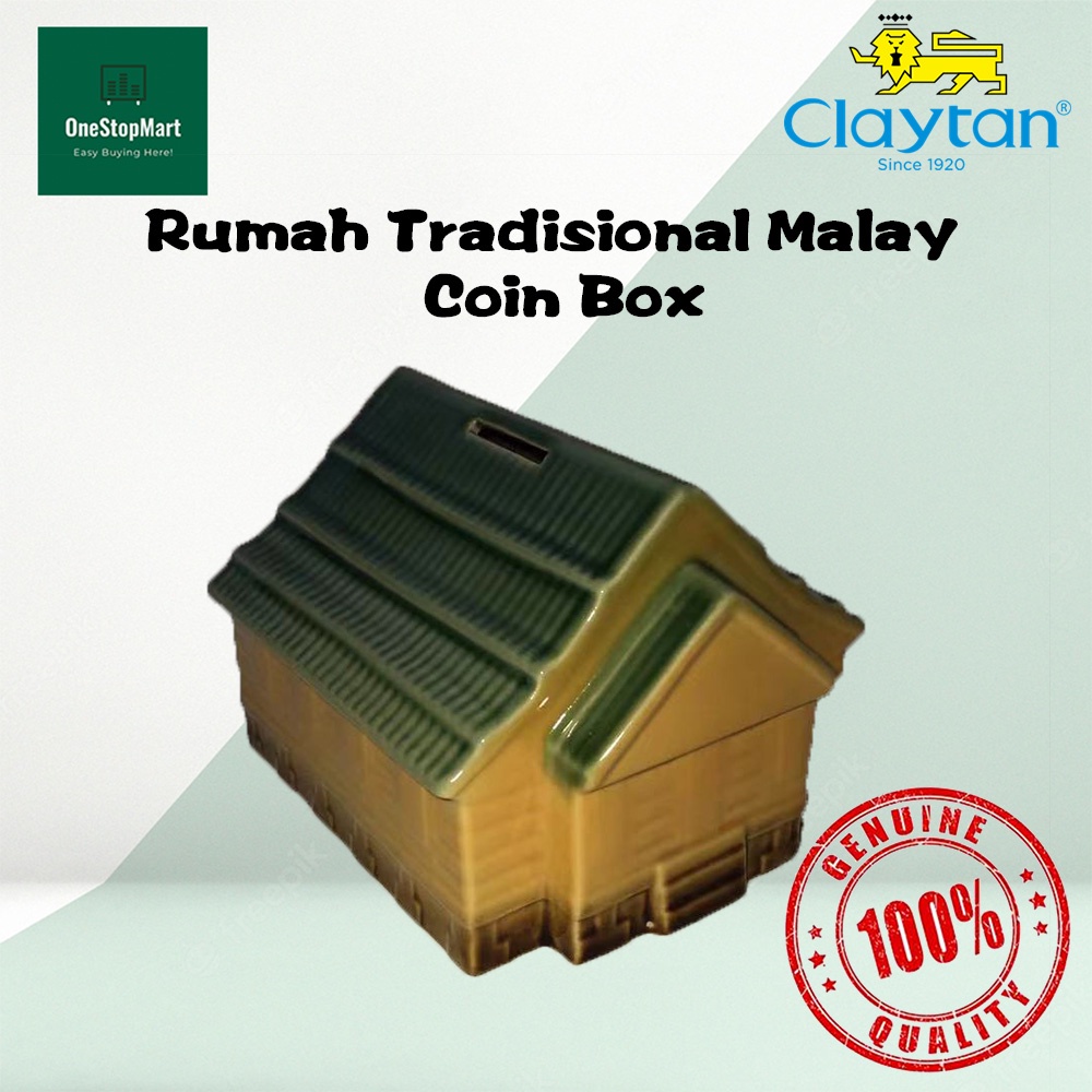CLAYTAN Rumah Tradisional Melayu/ Traditional House Coin Box/ Ceramic ...