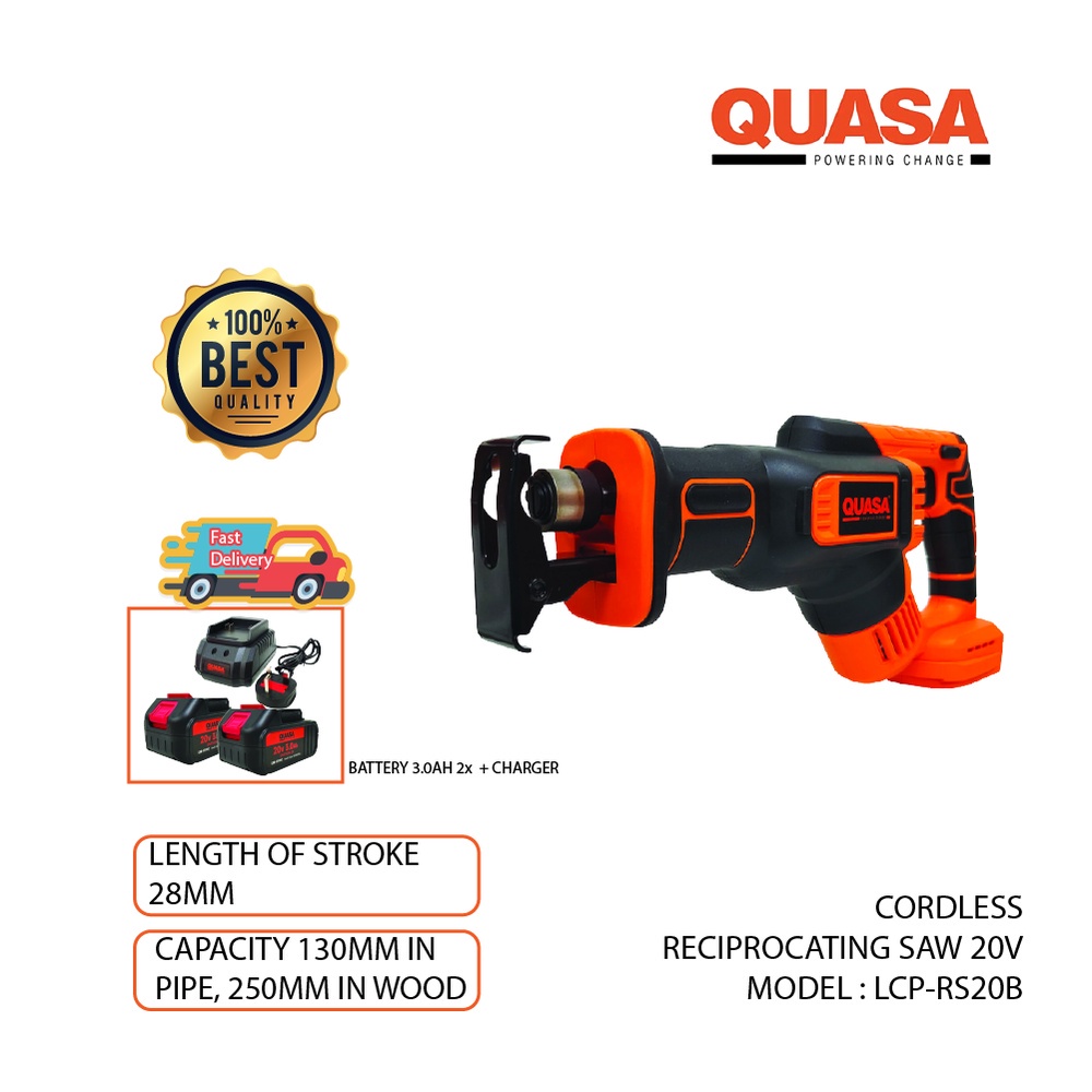 QUASA LCP-RS20B 20V Cordless Reciprocating Saw 3000RPM (SOLO / SET ...