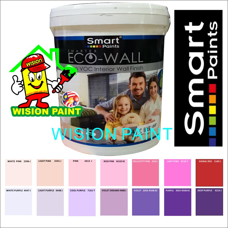 1L SMART PAINT SMARTEX ECO-WALL ( 1 LITER ) Cat Batu Cat Dinding Dalam CAT RUMAH Interior Wall ...