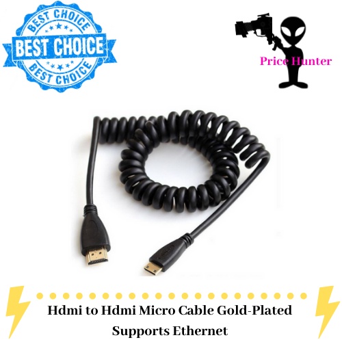 Micro HDMI to HDMI Adapter Spring Cable Support 4k 30fps | Shopee Malaysia