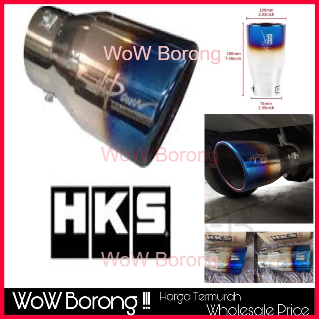 HKS TITANIUM 4" outlet stainless steel tail tip pipe car exhaust blue ...