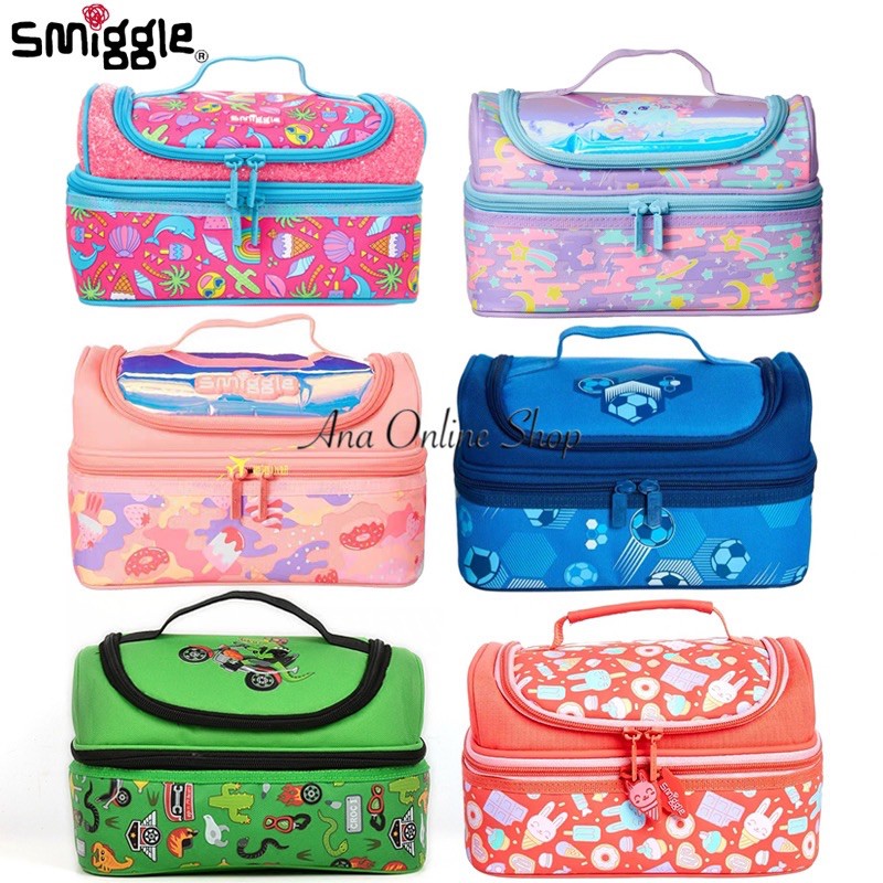 ORIGINAL SMIGGLE LUNCH BOX DOUBLE DECKER | KIDS MEAL BAG | Shopee Malaysia