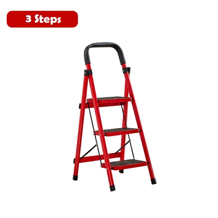 【THICKEN】 3/4/5/6 Steps Folding Ladder Lightweight 3/4/5 Tier Portable ...