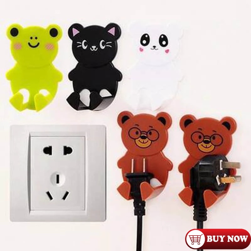 DC Cute Cartoon Power Cord Plug Bracket / Self-adhesive Non-perforated ...