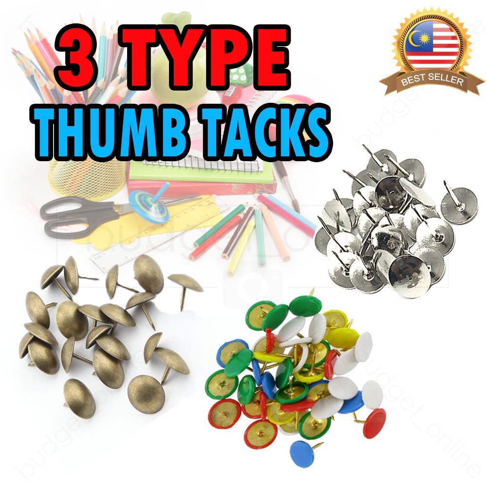 130pcs Steel Thumb Tack, Thumb Tacks Push Pins Round Head Pins Office ...