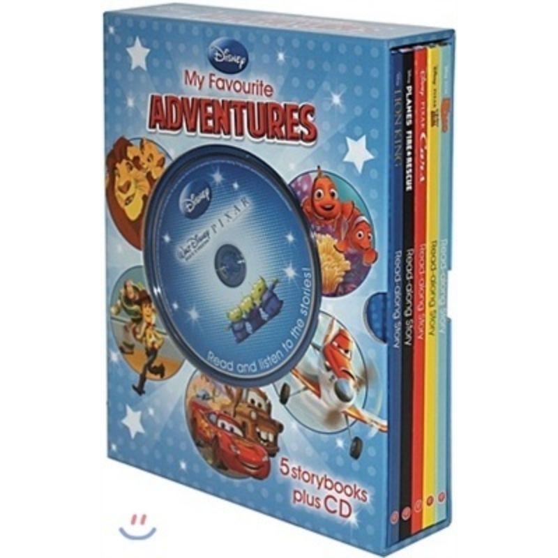Disney My Favorite Adventures (5 Story Book & CD); Width: 26cm, Length ...