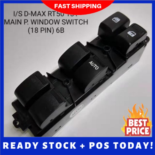 ISUZU D-MAX RT50 2012 POWER WINDOW MAIN SWITCH DRIVER SIDE CONTROL Suis ...