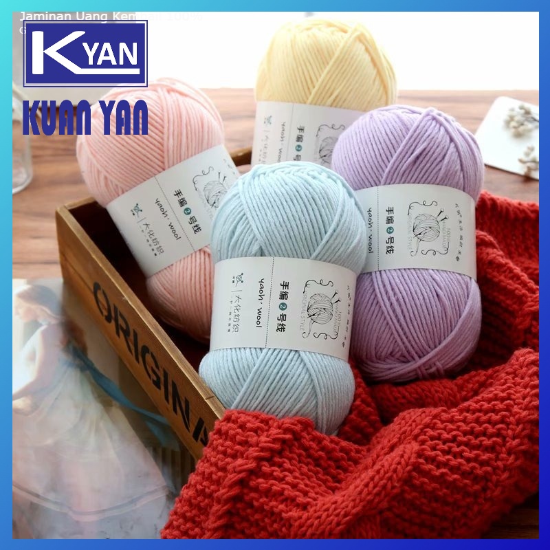 100g High Quality Acrylic fiber Cotton Knitting Milk Cotton Yarn Benang ...