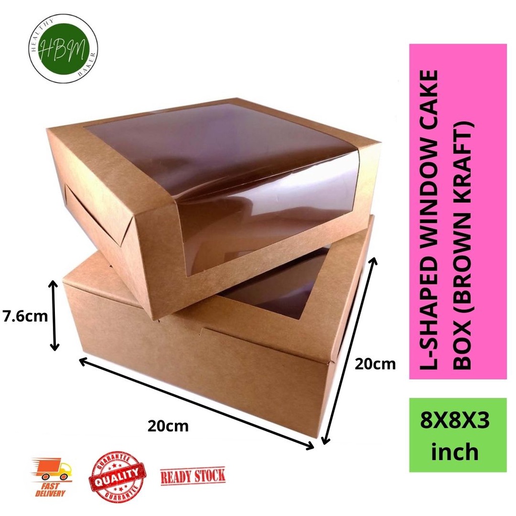 TALAM BOX WINDOW / L SHAPE WINDOW BOX / TALL CAKE BOX / WHITE / COLOUR ...