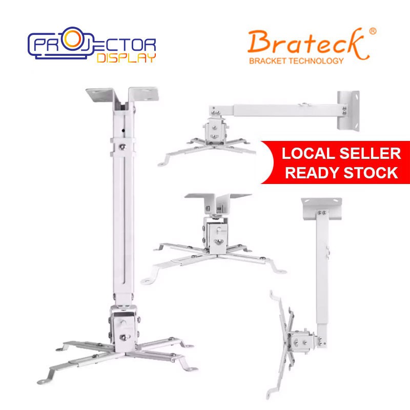 Brateck PRB-2G | Dopah |Universal Projector Adjustable Ceiling / Wall Mount Stable Bracket Flex ...